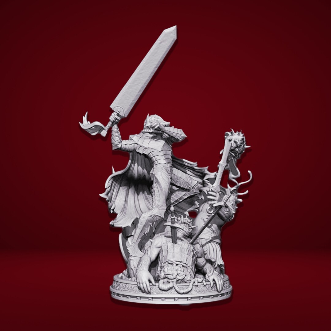 Guts Berserk STL, Guts 3D Model, Guts 3D Print Files, Berserk Diorama ...