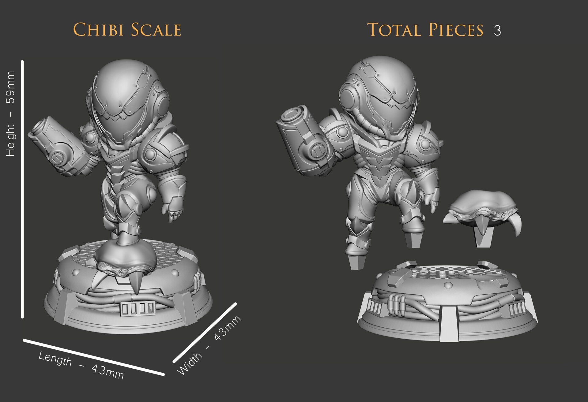 Samus Metroid STL, Metroid 3D Model, Metroid 3D Print Files, Samus ...