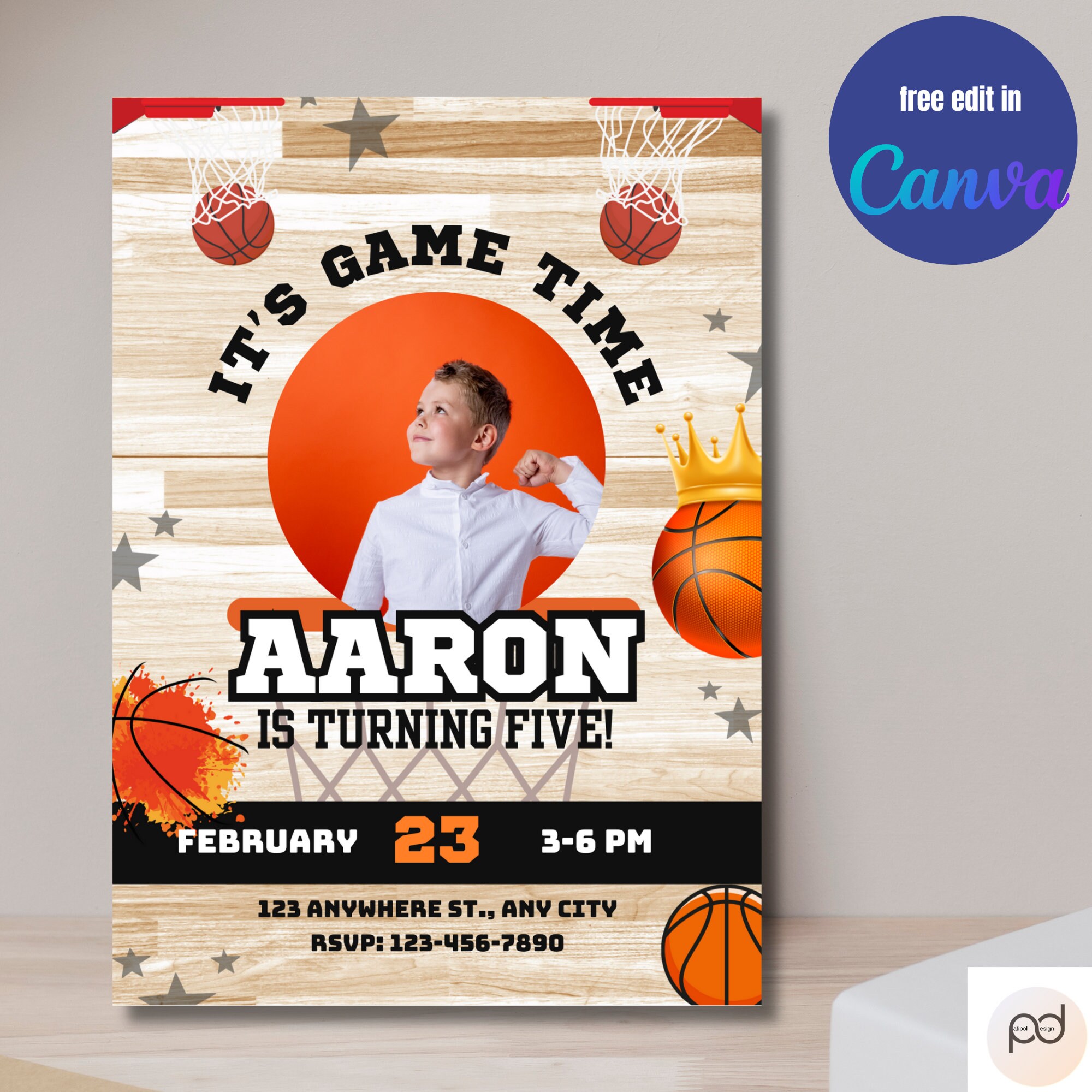 Basketball Birthday Invitation Personalized Sports Party Invite It's ...