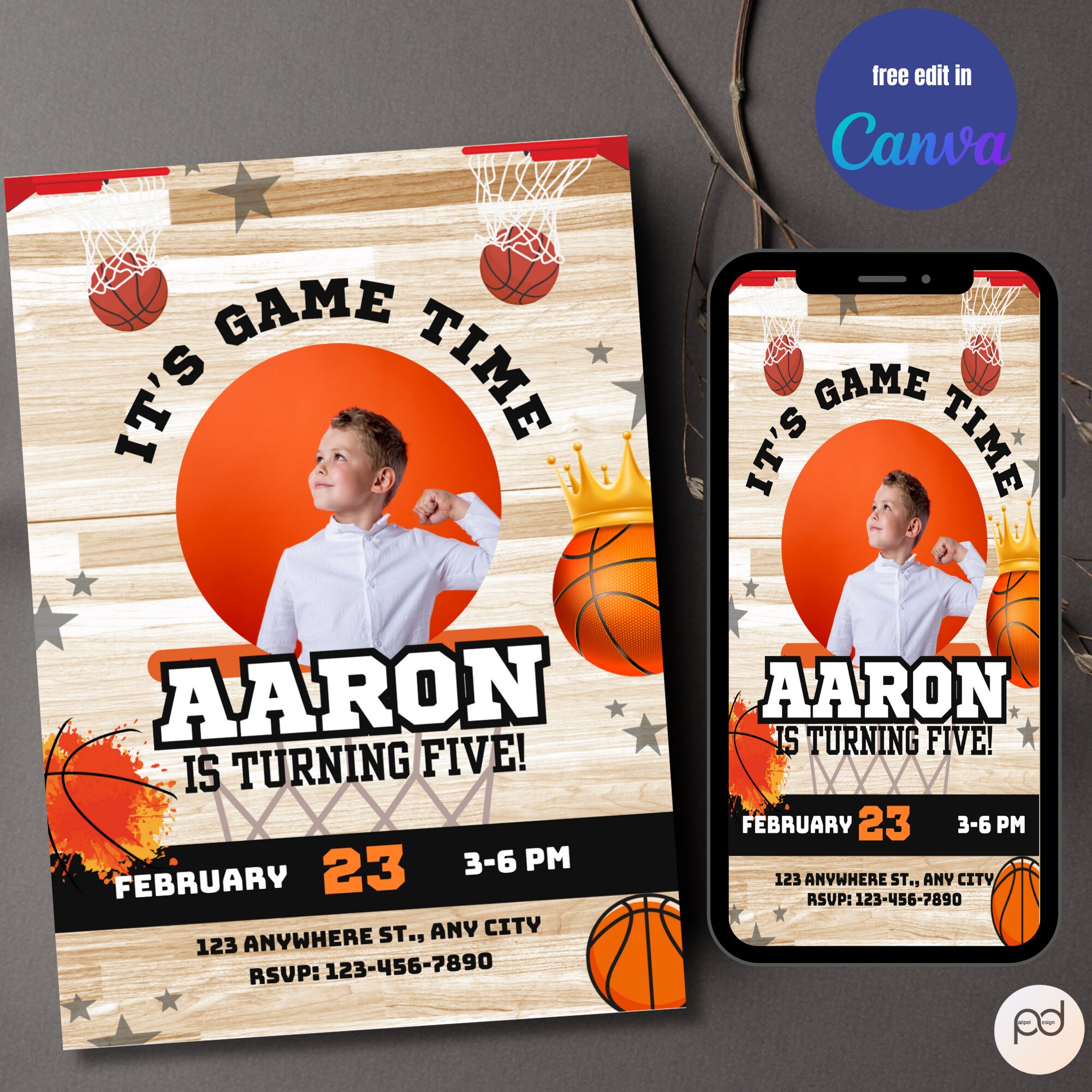 Basketball Birthday Invitation Personalized Sports Party Invite It's ...
