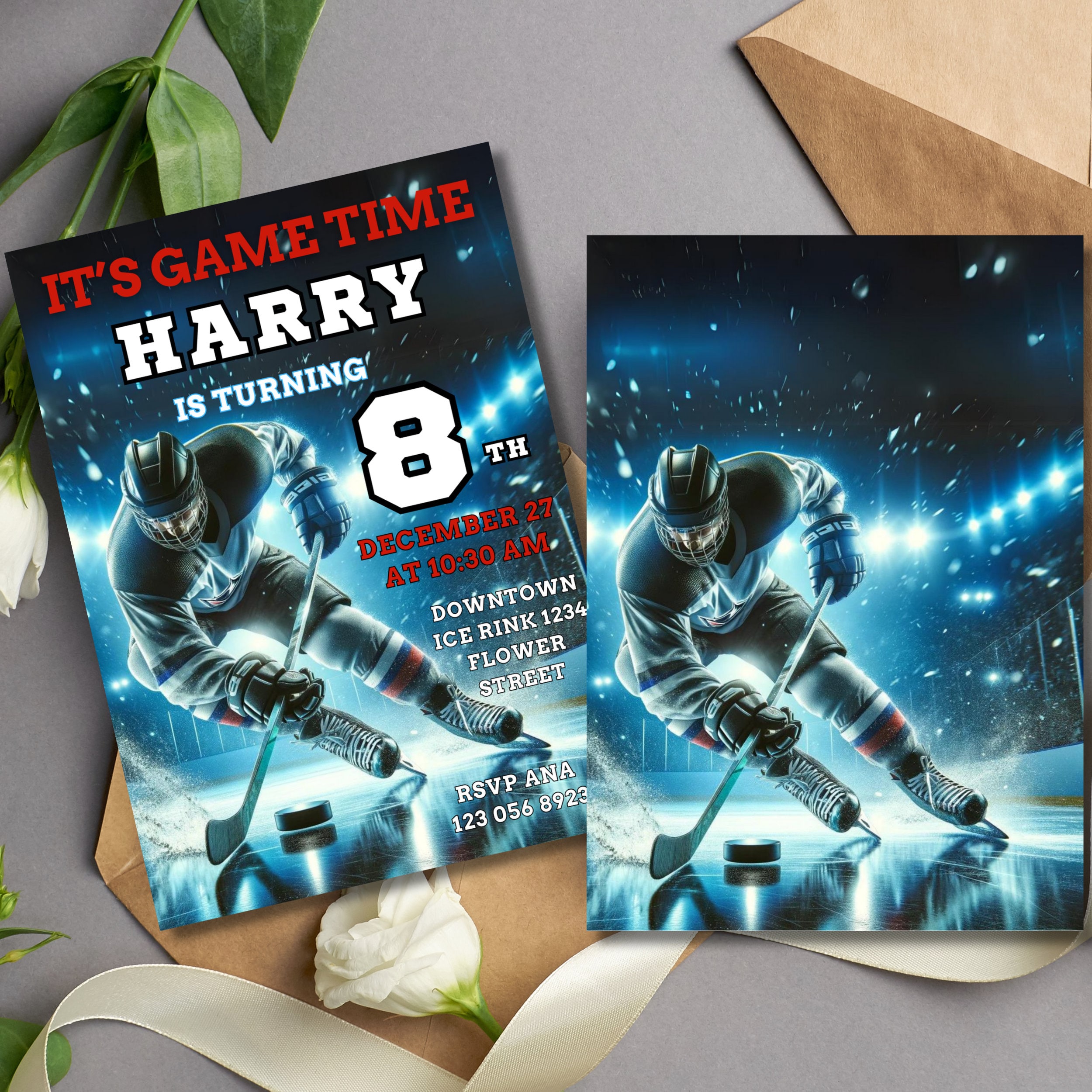 Editable Hockey Birthday Invitation 'it's Game Time' Theme Instant ...