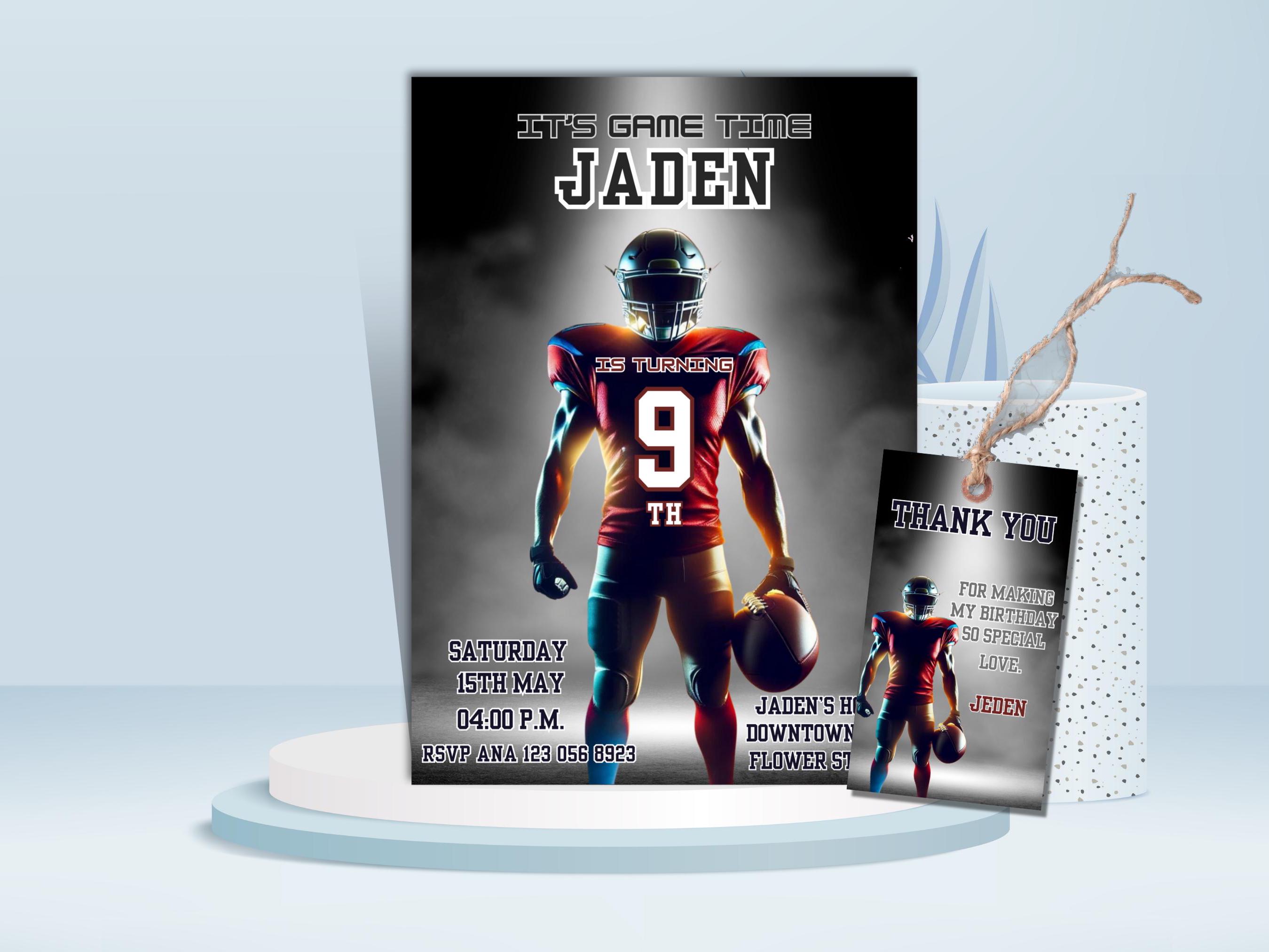 Football Invitation Templates Canva Sports Party Invitation It's Game ...