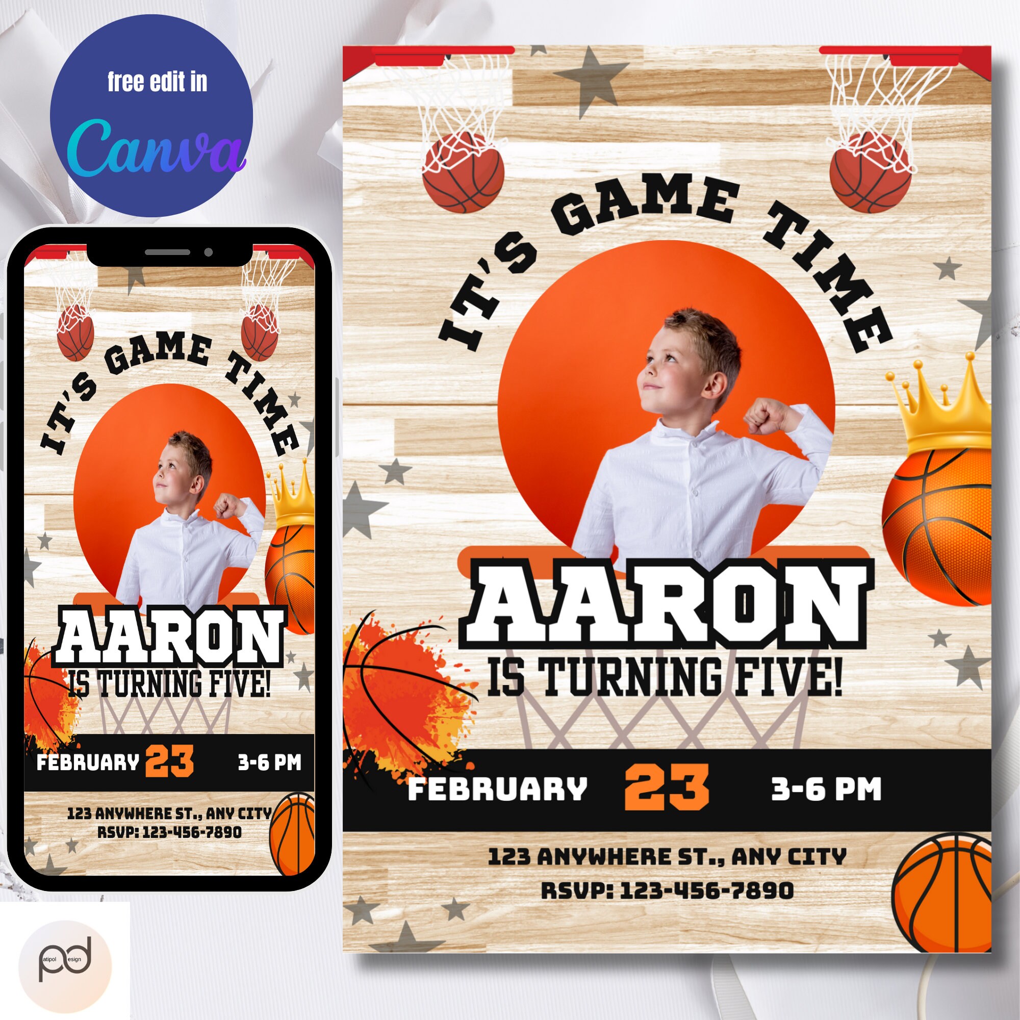 Basketball Birthday Invitation Personalized Sports Party Invite It's ...