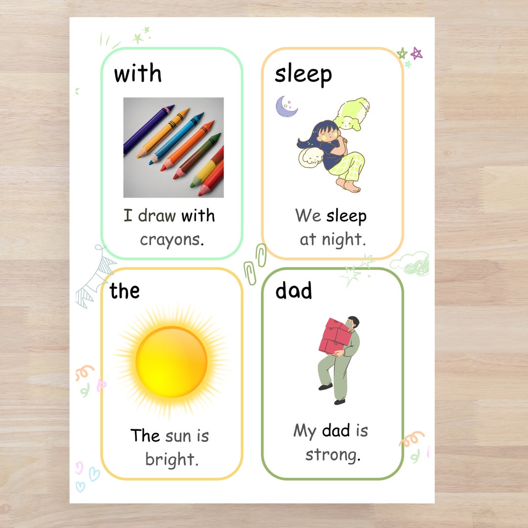 Sight Word Printable Worksheets Early Reader Phonics Exercise Preschool ...
