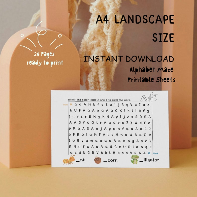 ABC Maze for Kids Alphabet Printable Educational Letter Recognition ...