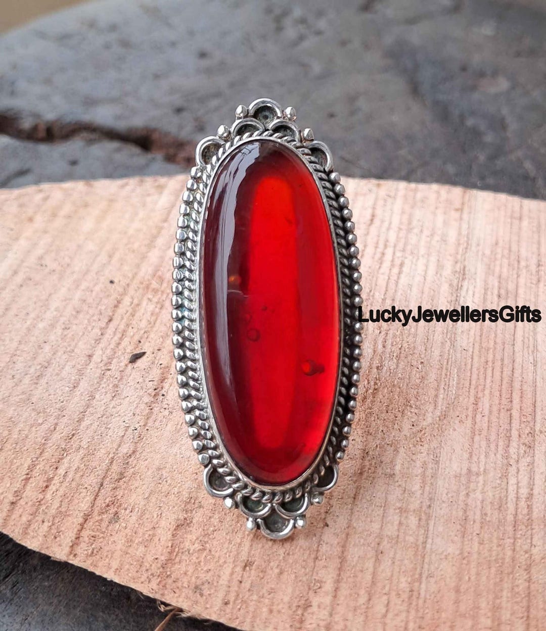Red Garnet Gemstone Ring, 925 Sterling Silver Ring, Handmade Jewelry ...