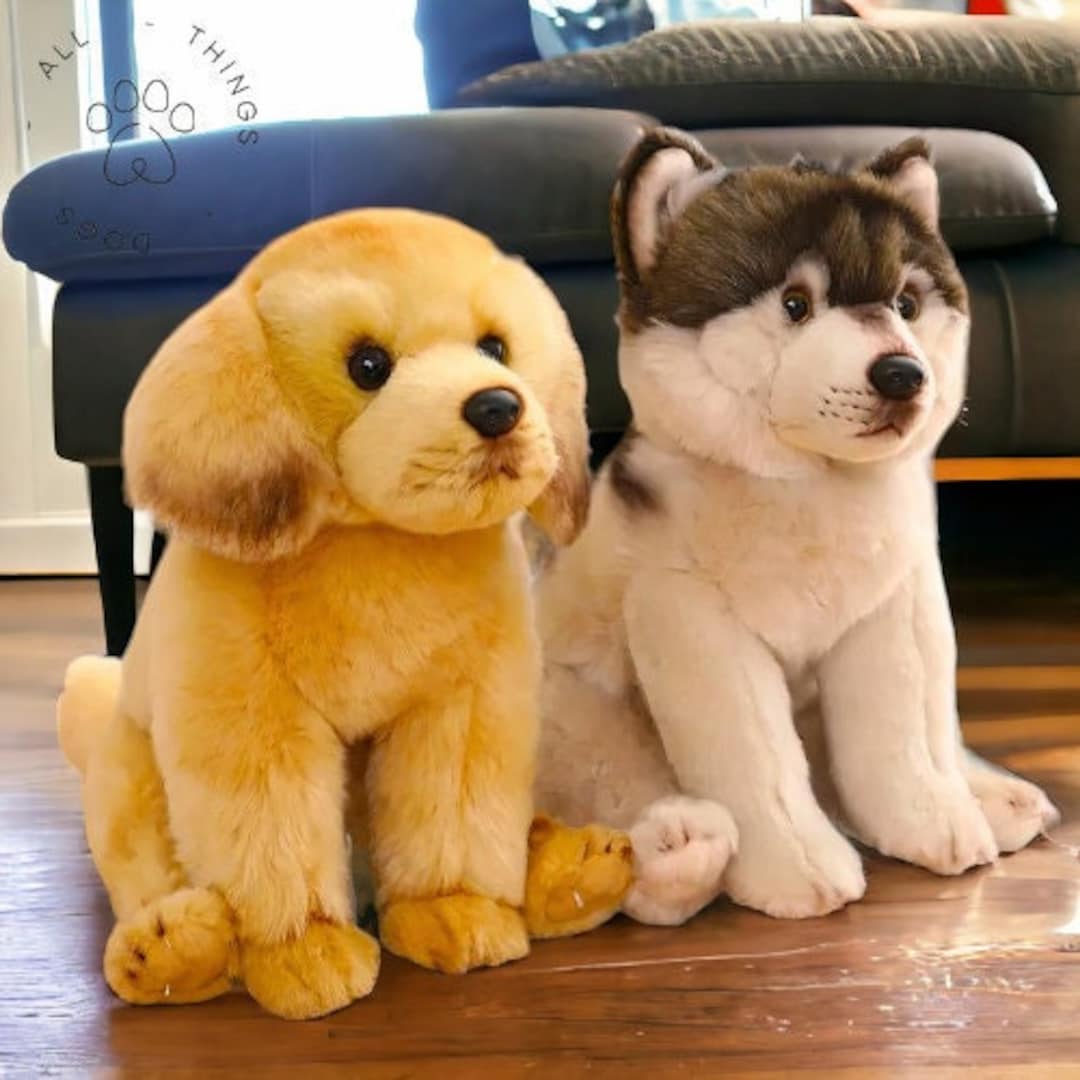 Furry Dog Plush Teddy Cotton Labrador Dog Teddy Realistic - Etsy