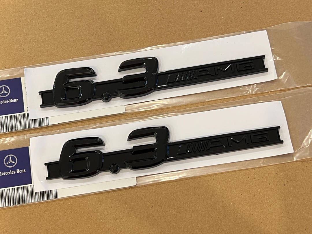 Gloss Black 6.3 AMG Side Badge Emblem Sticker Set for BENZ C63 W212 E63 ...