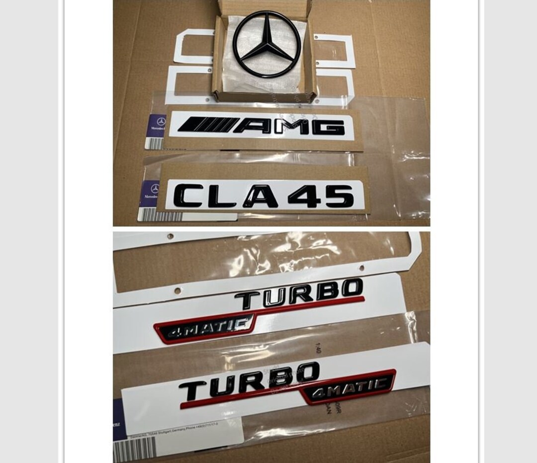 Gloss Black CLA45 AMG Emblem: Star Turbo 4matic Badge - Etsy