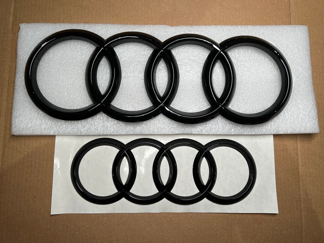 Audi High Temperature Front / Rear Gloss / Matte Black Ring Emblem ...