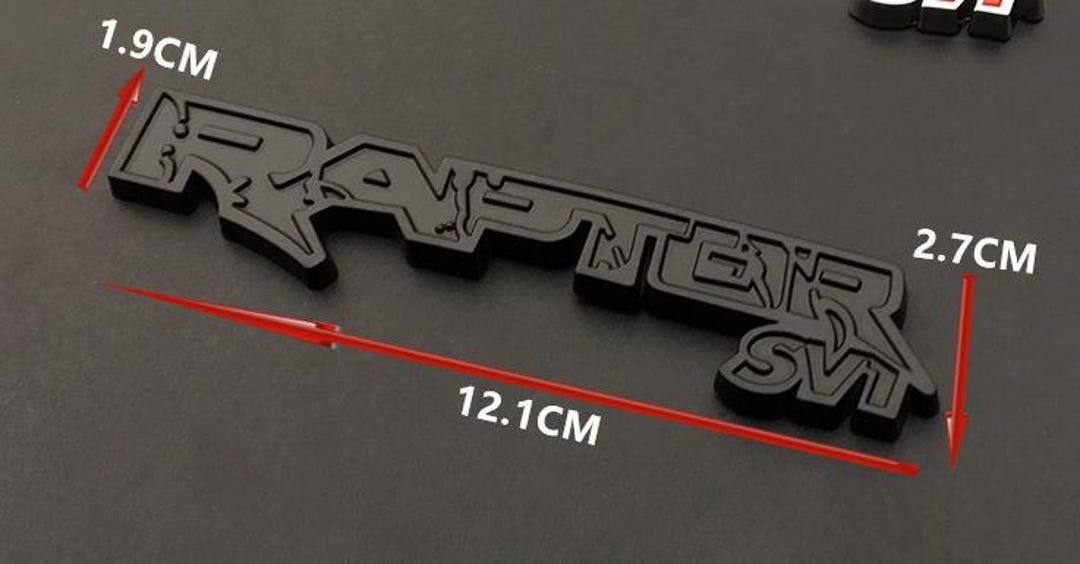High Temperature 12cm Black / White / Multi-color Raptor Rear Badge ...