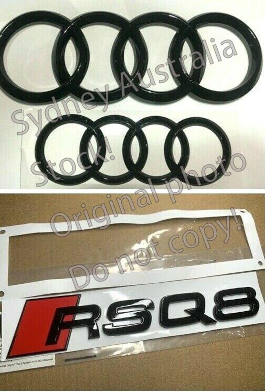 AUDI RSQ8 Gloss Black Ring Badge Emblem Set - Etsy