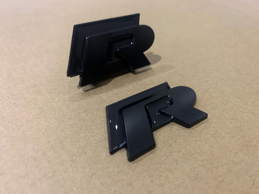 High Quality Black Metal R Front Rear Badge Emblem for GOLF MK 4 5 6 7 ...