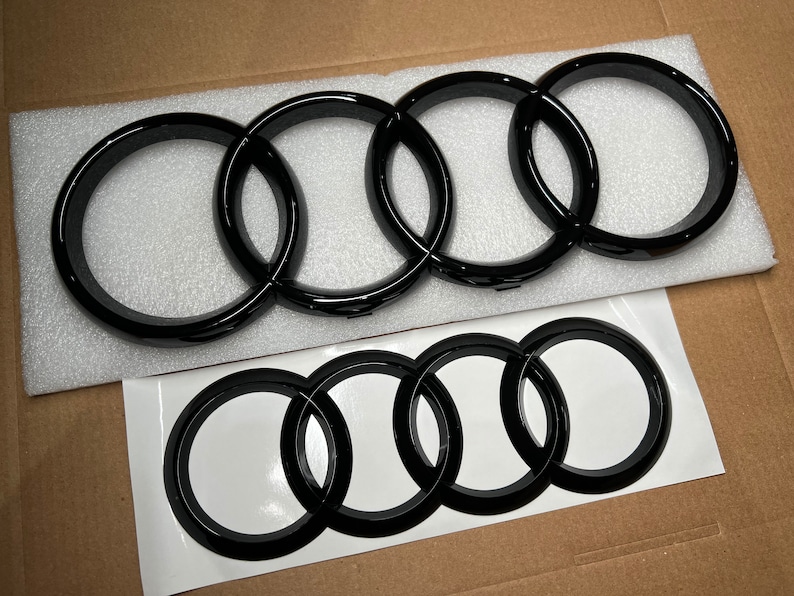 AUDI RSQ8 Gloss Black Ring Badge Emblem Set - Etsy