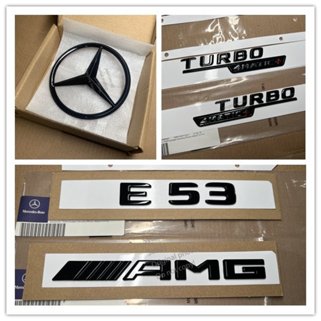 OEM Gloss Black / Matte Black E53 / AMG Star Turbo 4matic+ Badge Emblem ...