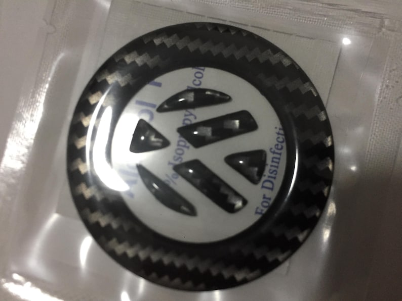 High Quality VW Hatch Grille Steering Wheel 3D Carbon Style Inlay Decal ...