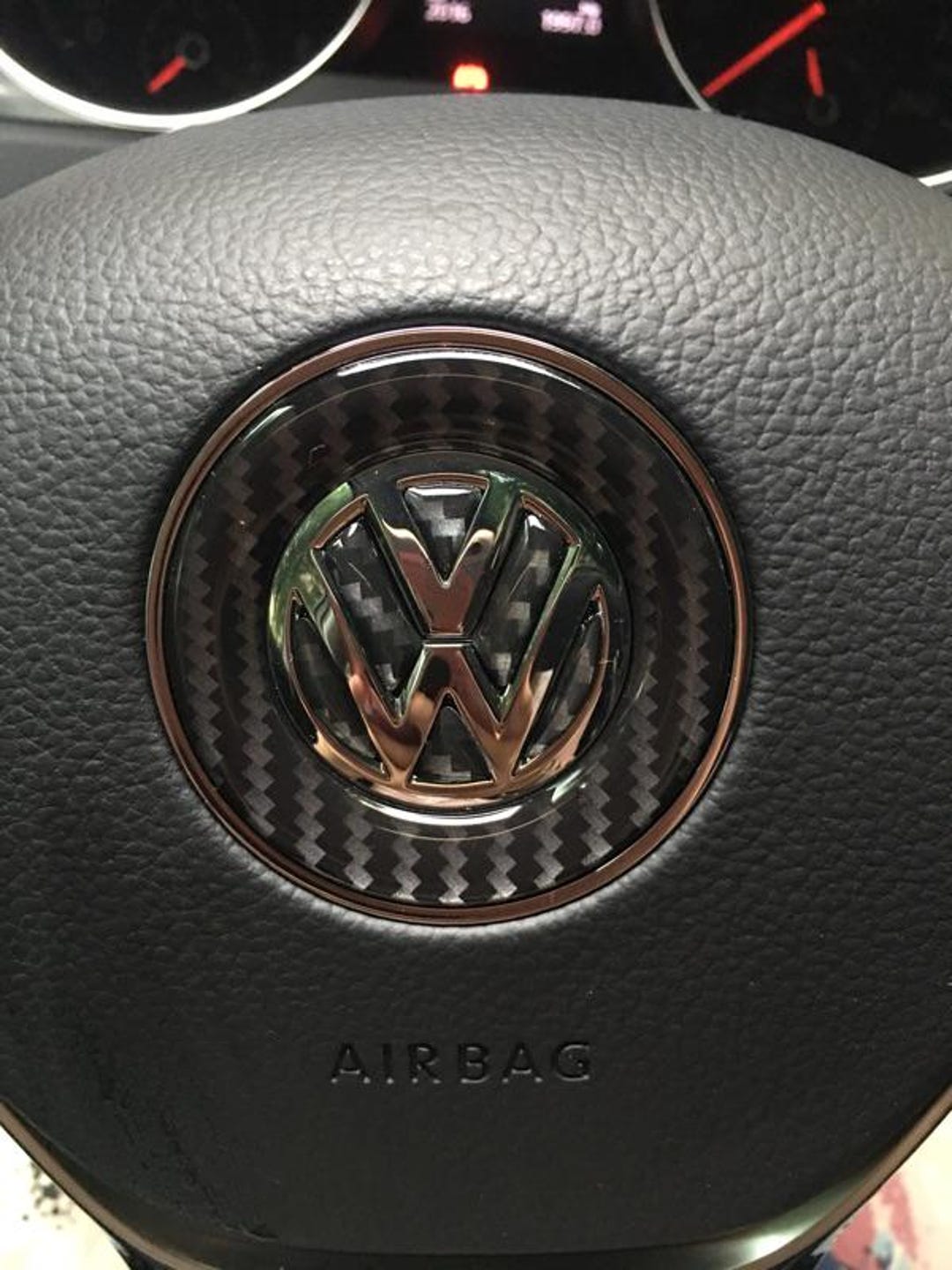 High Quality VW Hatch Grille Steering Wheel 3D Carbon Style Inlay Decal ...