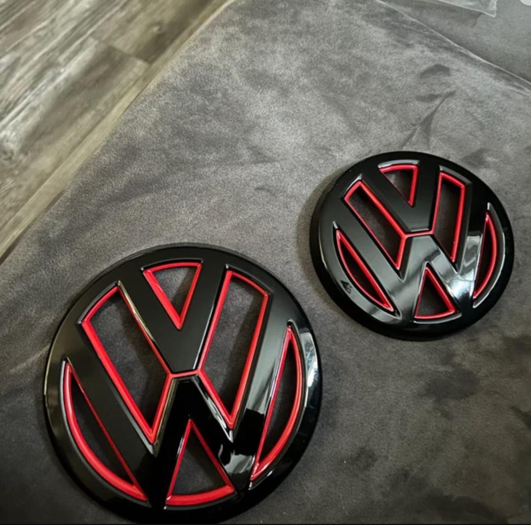 VW Golf MK7 Black & Red Badge Emblem Replacement Set - Etsy