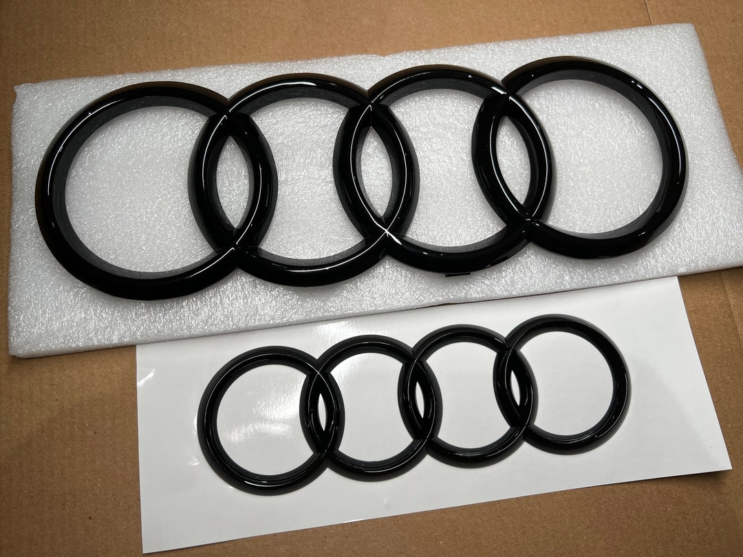 Audi High Temperature Front / Rear Gloss / Matte Black Ring Emblem ...