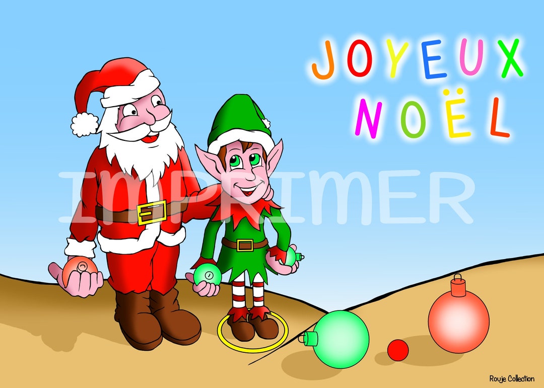 Pétanque Santa Claus Christmas Card - Etsy