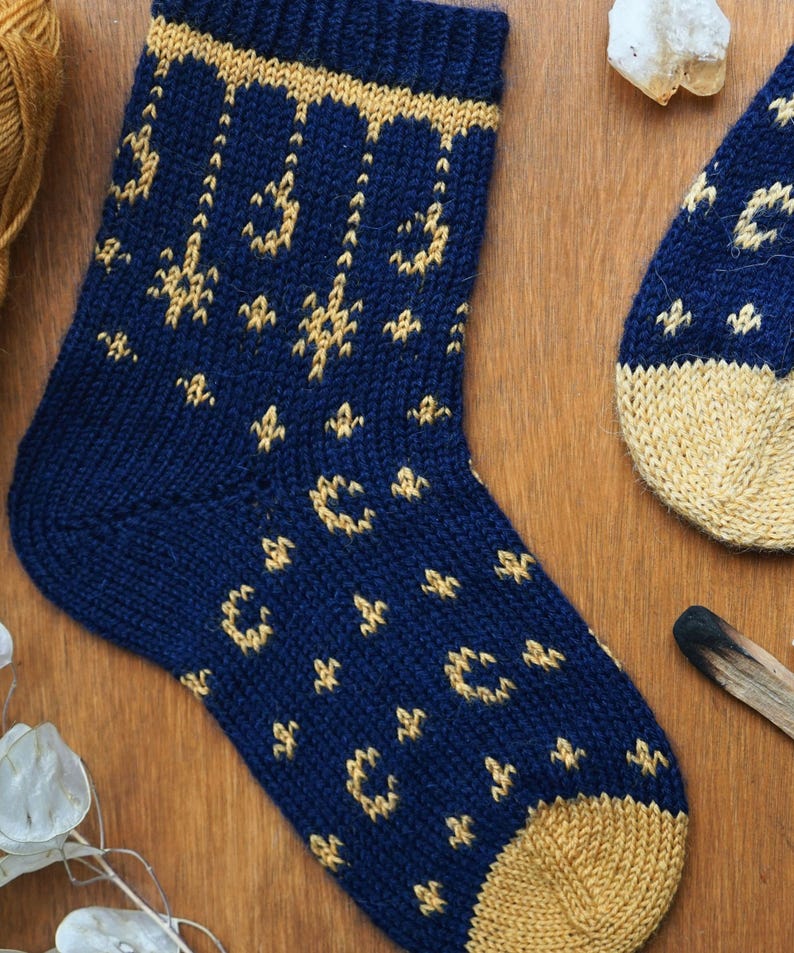 Night Sky Sock Knitting Pattern, Celestial Sock Knitting Pattern ...