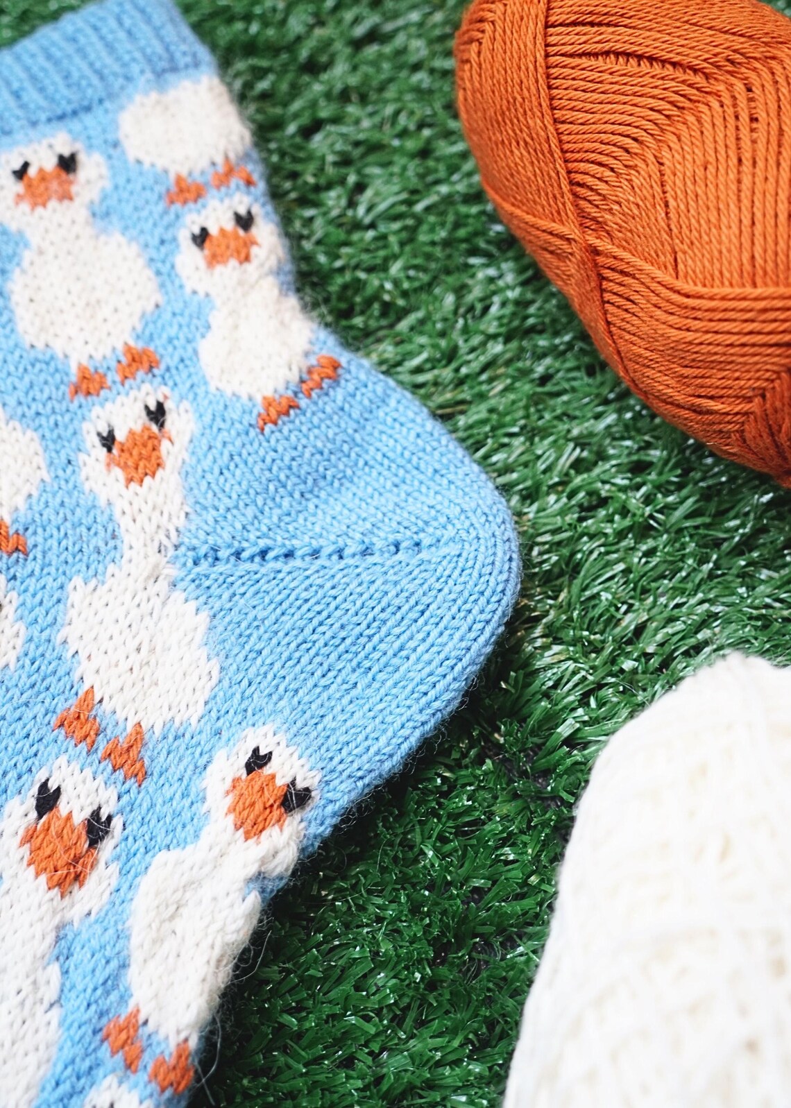 Springtime Goose Socks Knitting Pattern – Whimsical Spring Colorwork ...