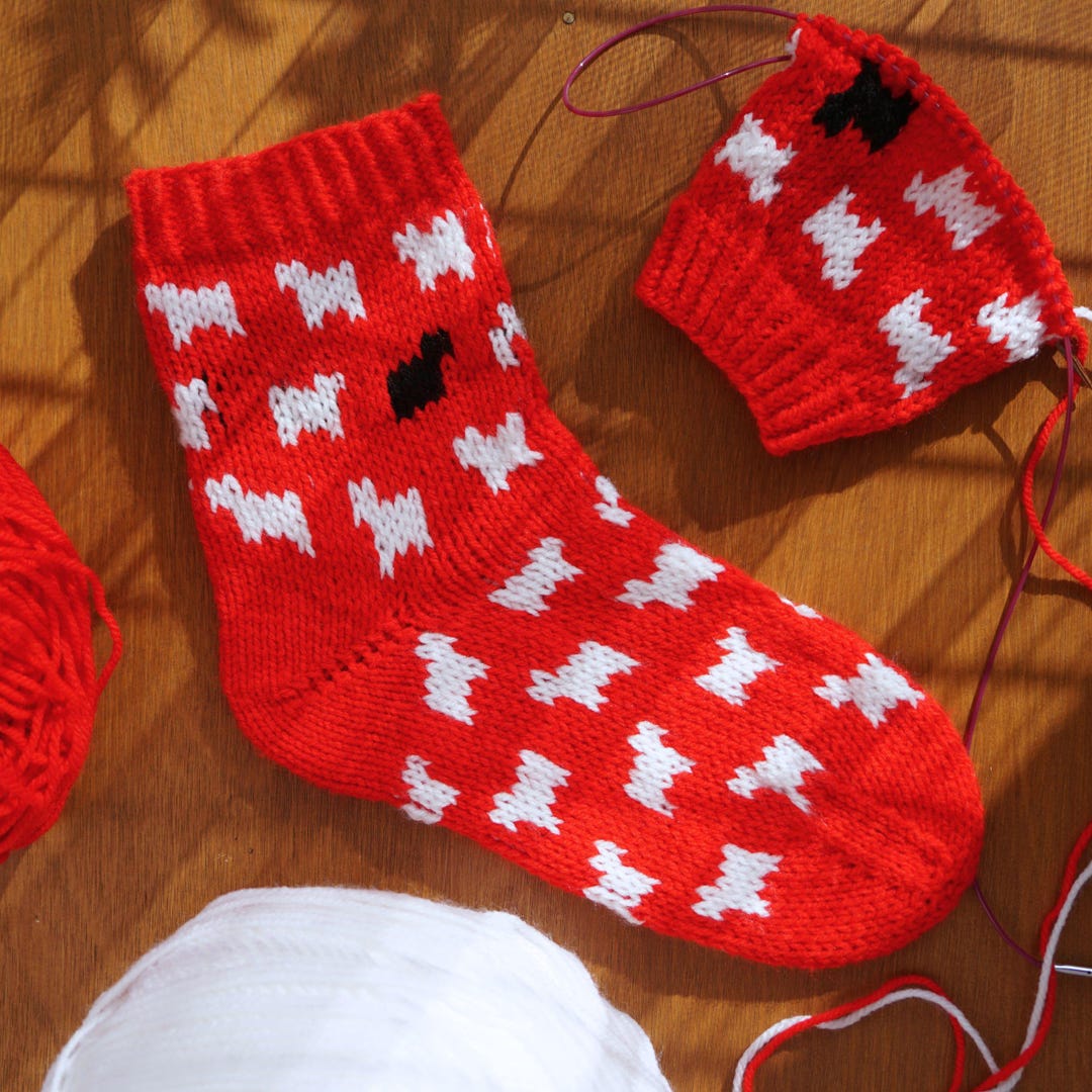 Black Sheep Sock Knitting Pattern - Princess Diana Inspired Knit - 80's ...