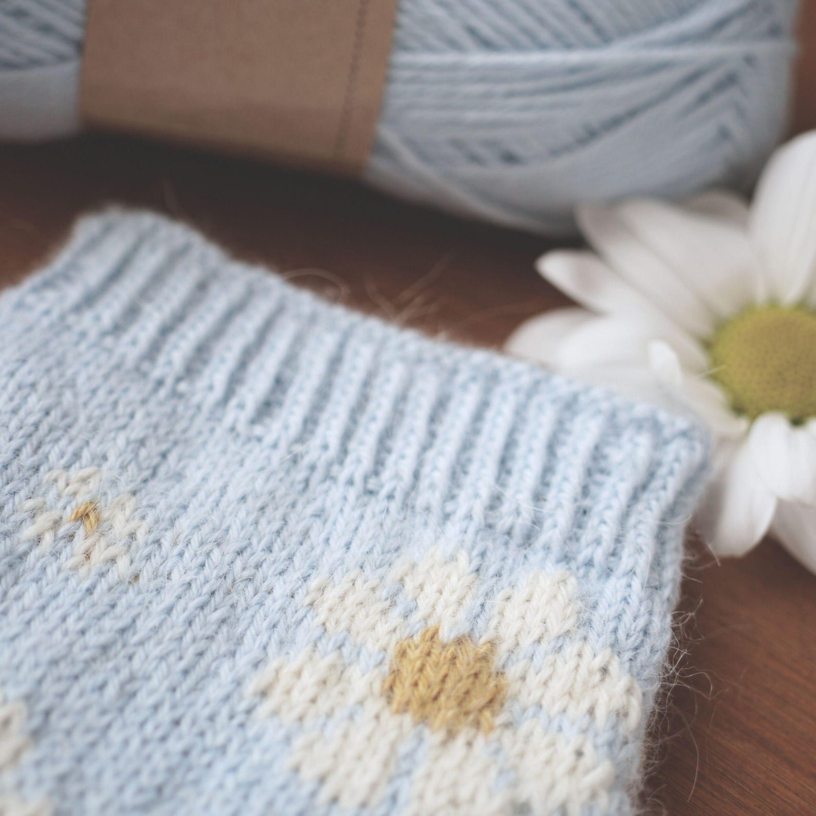 Daisy Floral Sock Knitting Pattern - Colorwork Cute Sock Pdf Pattern ...