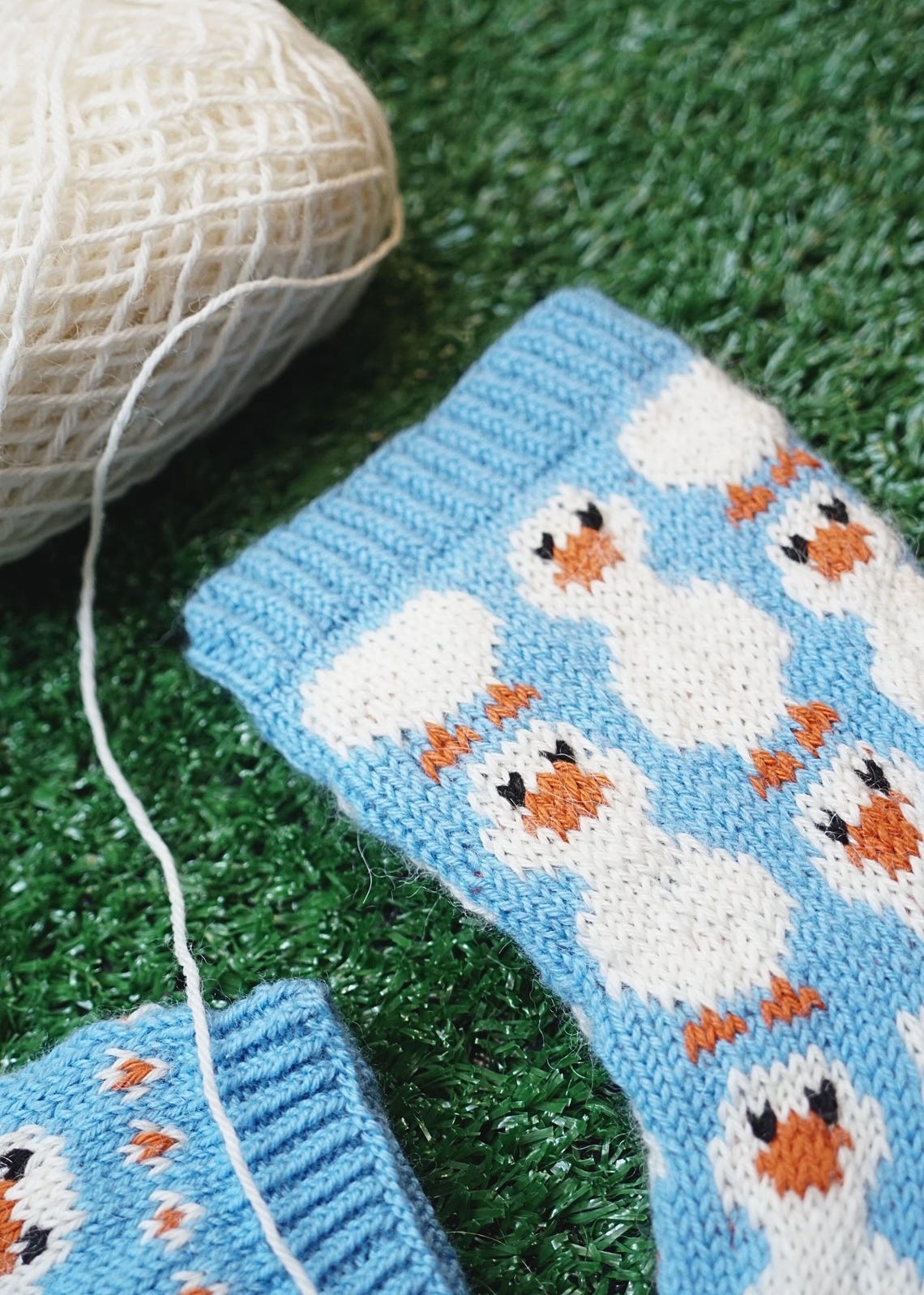Springtime Goose Socks Knitting Pattern – Whimsical Spring Colorwork ...