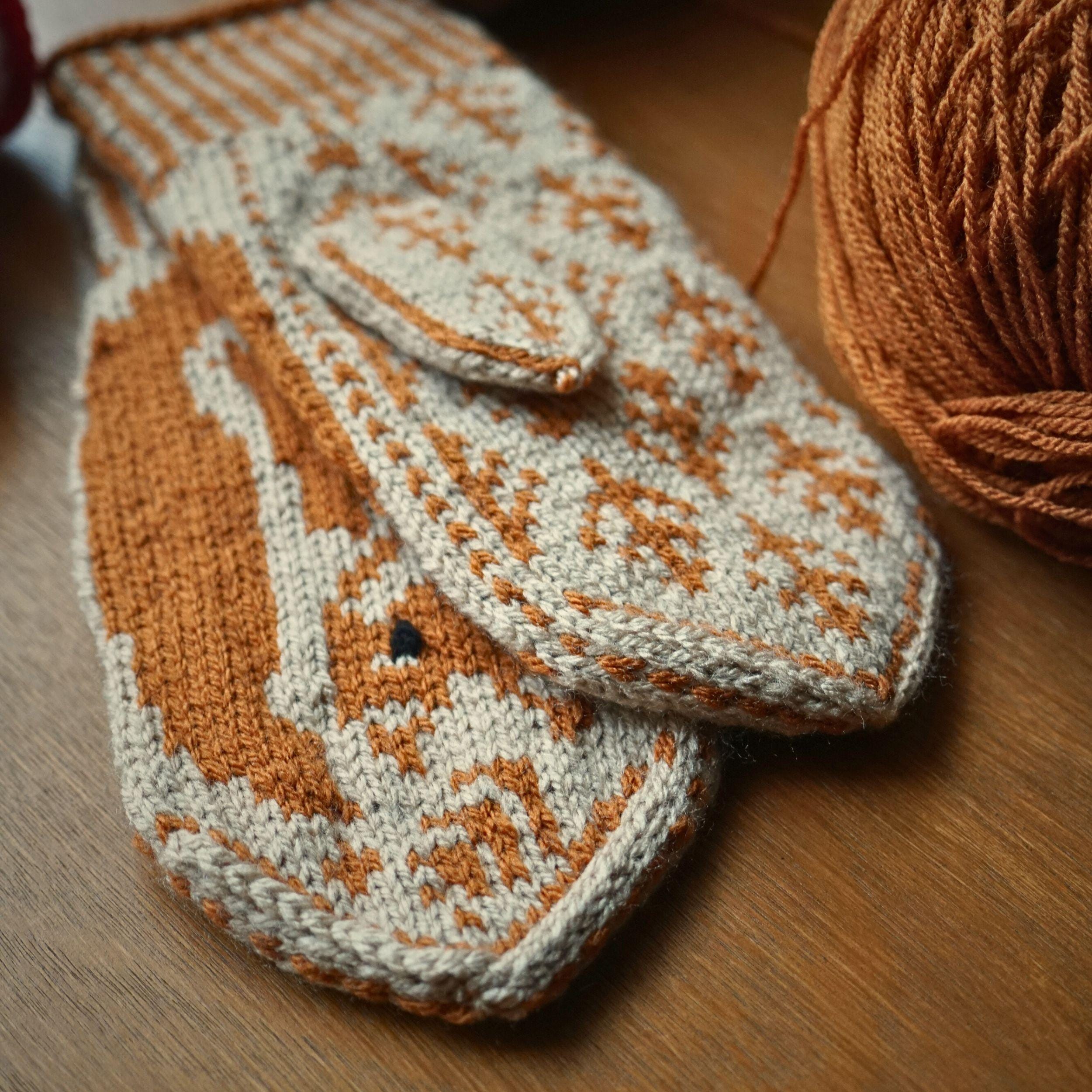 Knitting Fox Mitten Pattern PDF, Colorwork Norwegian Selbu Mitten ...