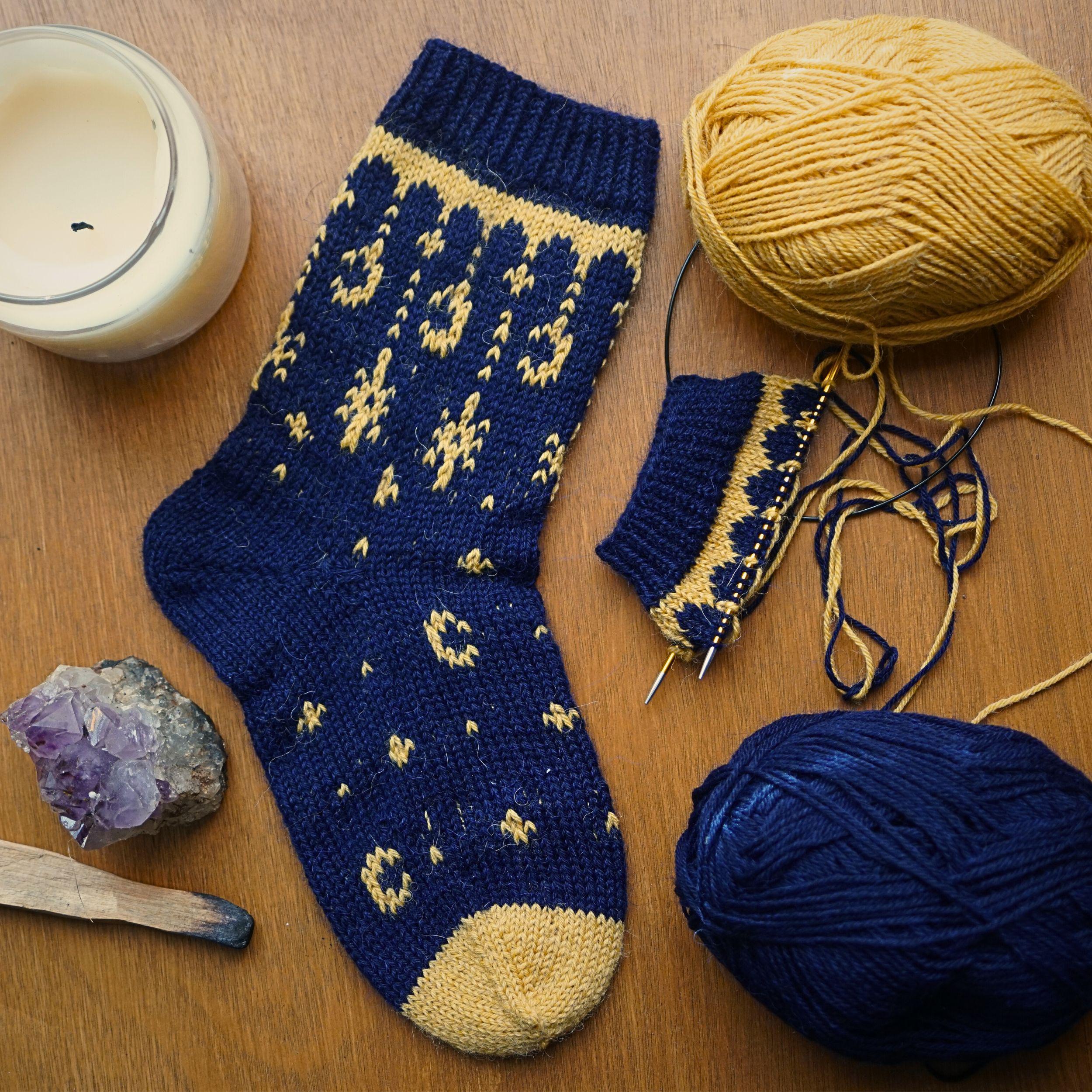 Night Sky Sock Knitting Pattern, Celestial Sock Knitting Pattern ...