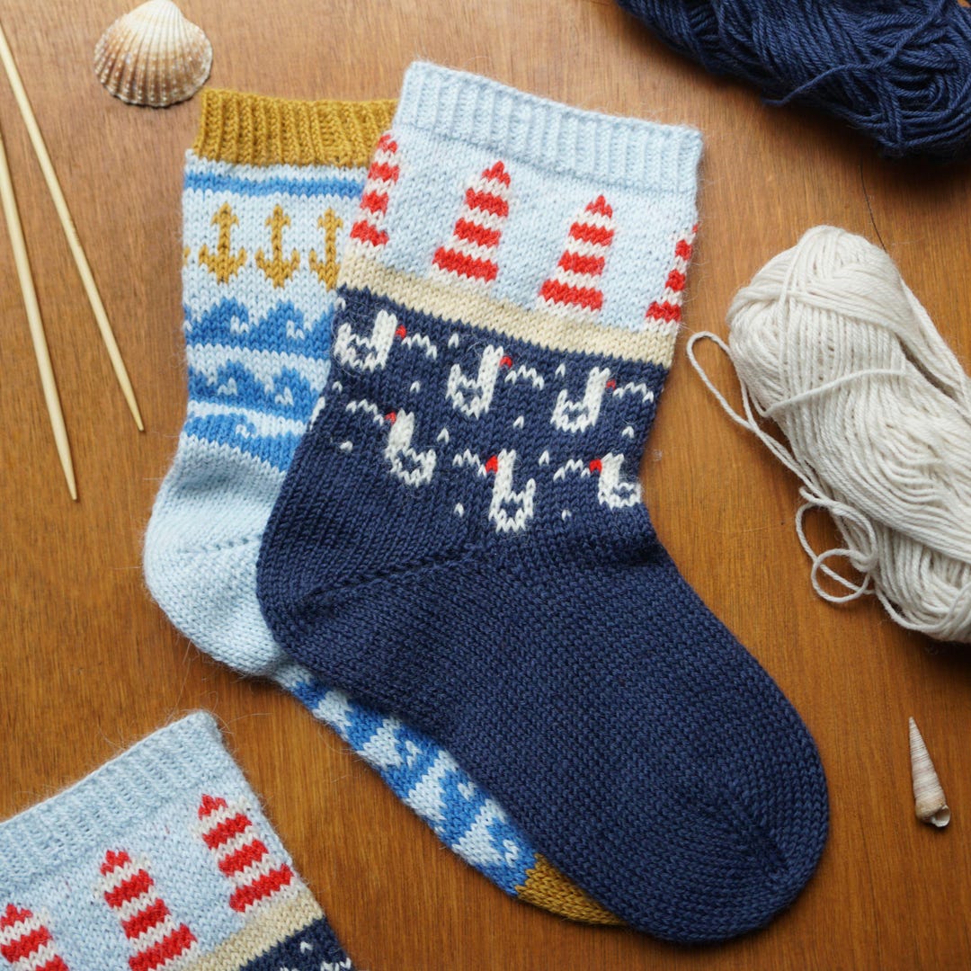 Nautical Sock Knitting Pattern Bundle – Nautical Themed Sock Knitting ...