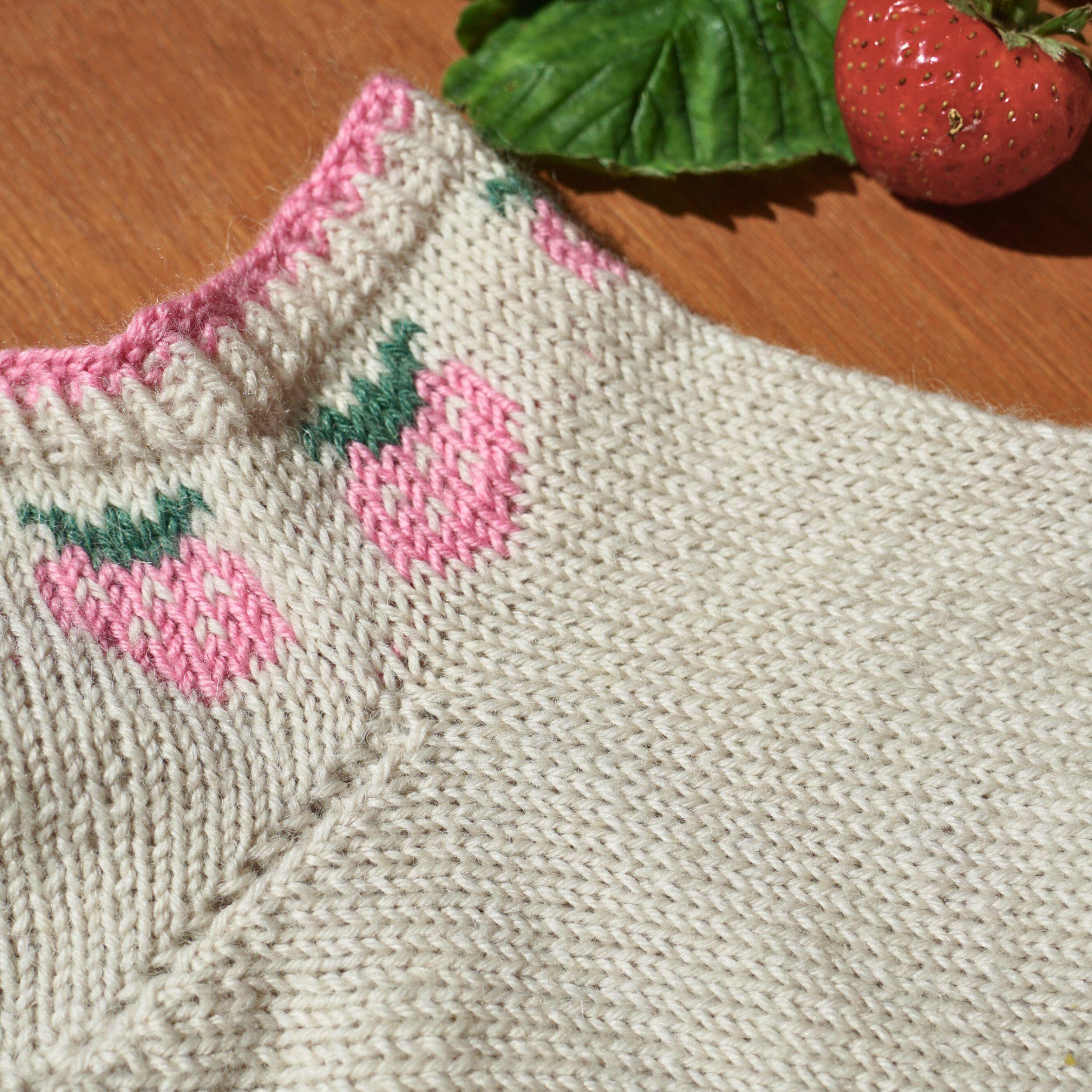 Summer Strawberry Sock Knitting Pattern – Fun Bright Colorwork Sock ...