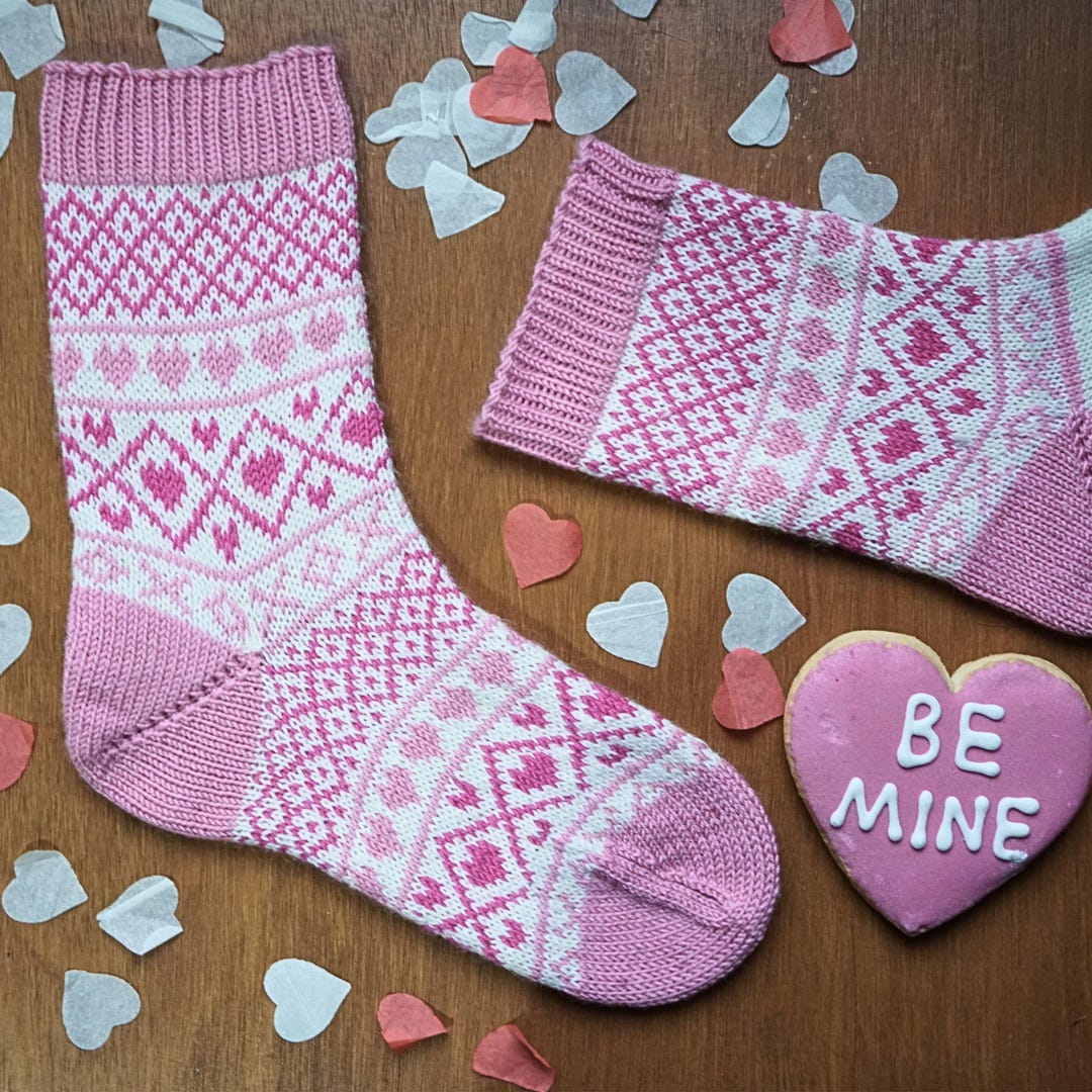 Heart Fair Isle Sock Knitting Pattern PDF | Love Fairisle Socks ...