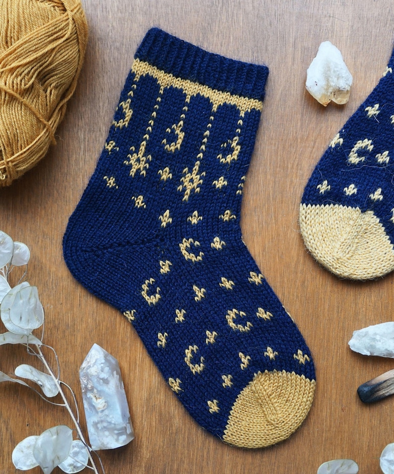 Night Sky Sock Knitting Pattern, Celestial Sock Knitting Pattern ...