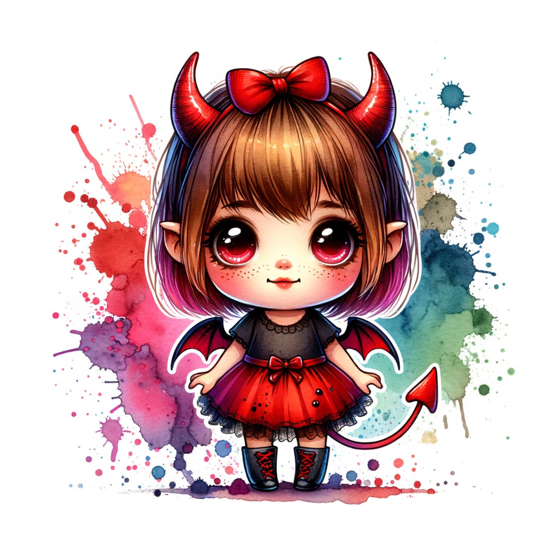 CLIPART - Baby Girl Devil Bundle (4 Images) - Devil - Baby Devil ...