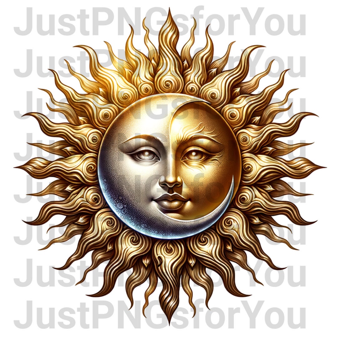 CLIPART - Sun & Moon Bundle (3 Images) - Pngs - Design Download ...