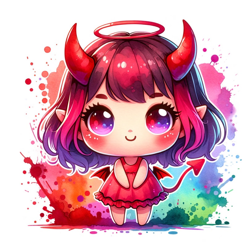 CLIPART - Baby Girl Devil Bundle (4 Images) - Devil - Baby Devil ...