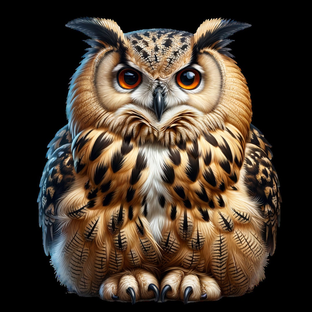 CLIPART - (4 Images) - Owl - Eurasian Eagle Owl - Pngs - Design ...