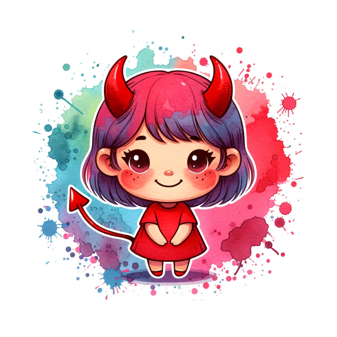 Baby Devil Clipart – Cute Demon Girl PNG Bundle (digital Download) - Etsy
