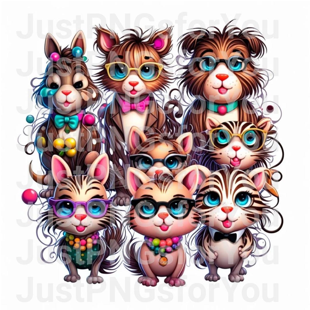CLIPART - Preppy Animal Bundle (3 Images) - Glasses - Animals - Dog ...