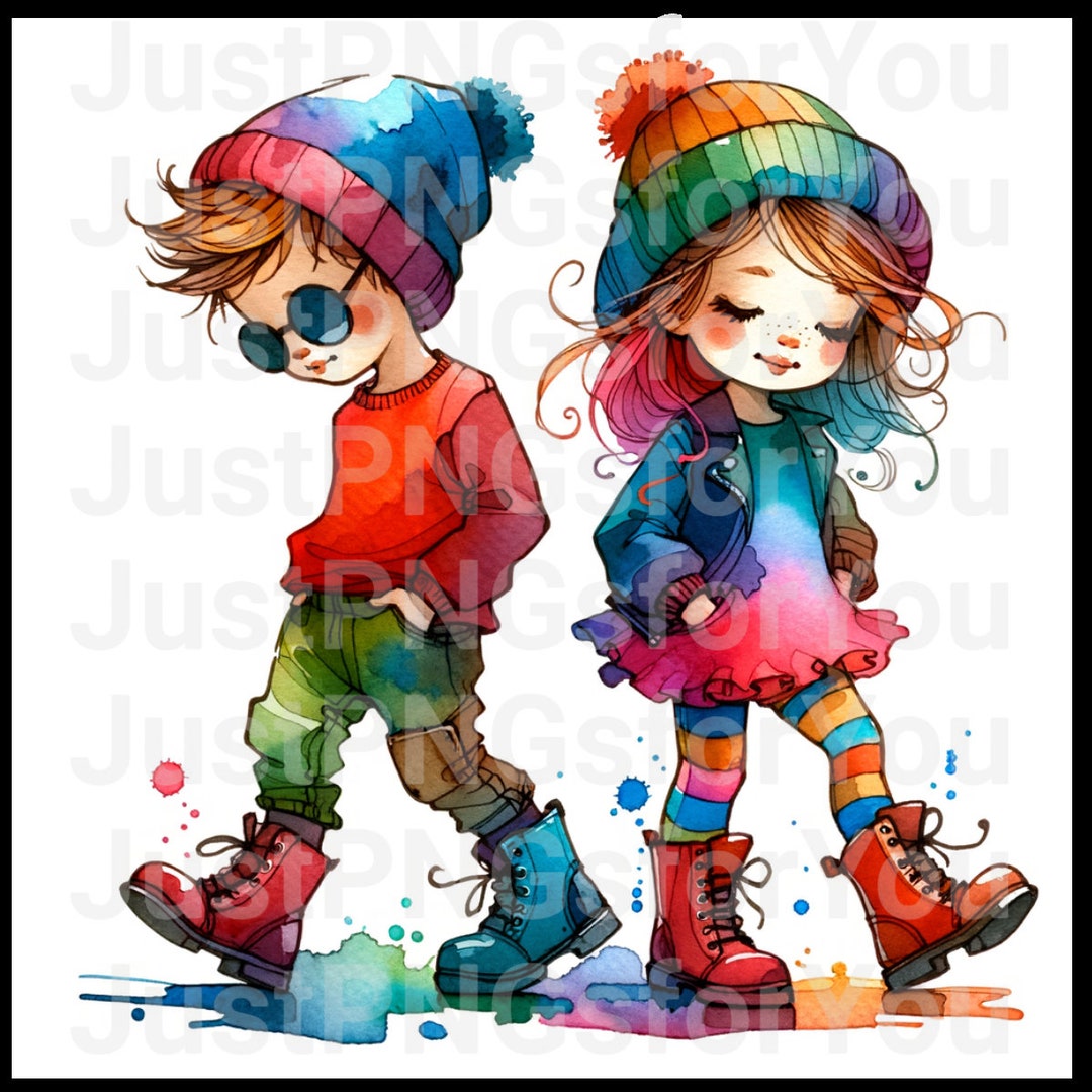 CLIPART - Kids Playing - Kids - Children - Quirky - (2 Images ...