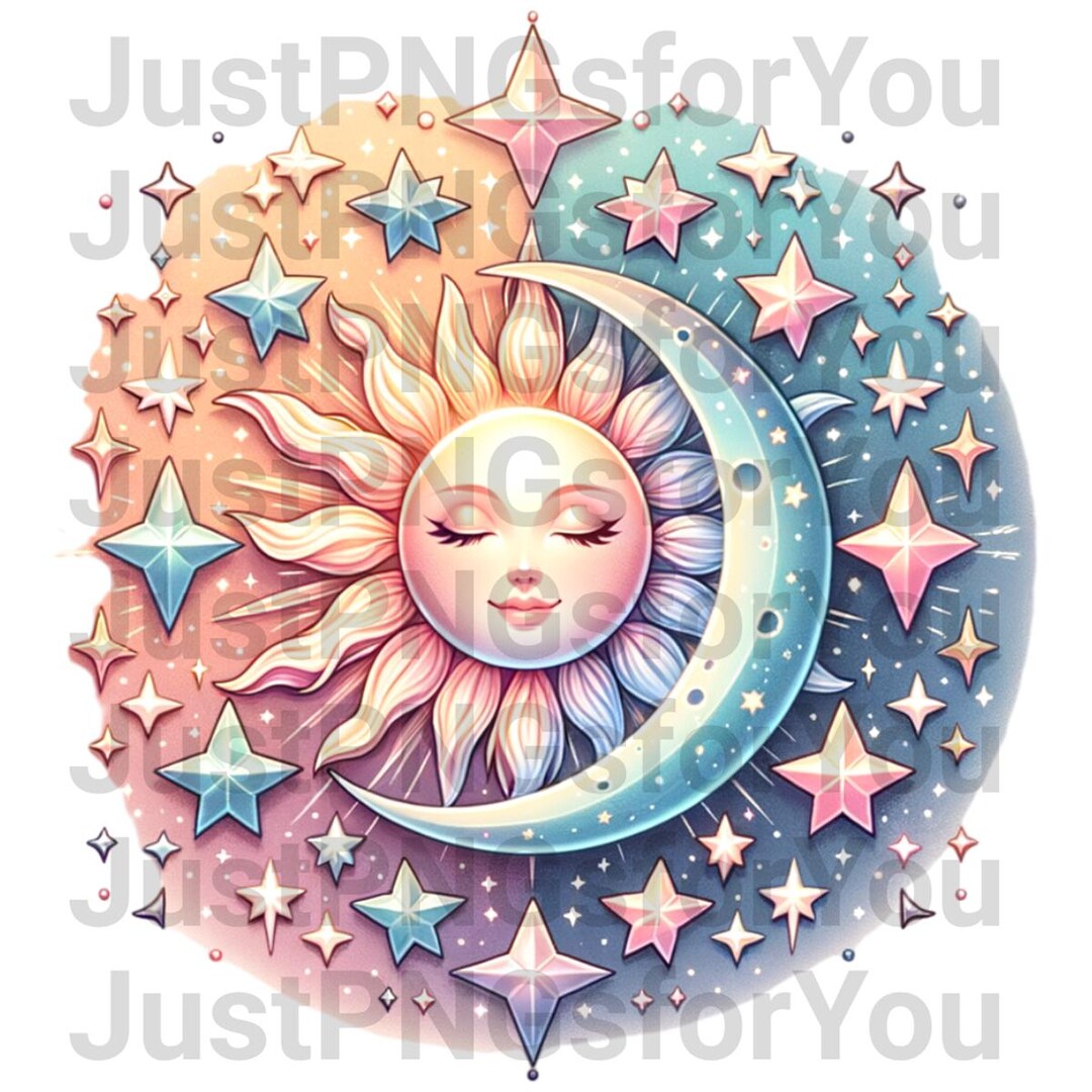 CLIPART - Sun & Moon Bundle (2 Images) - Pngs - Design Download ...
