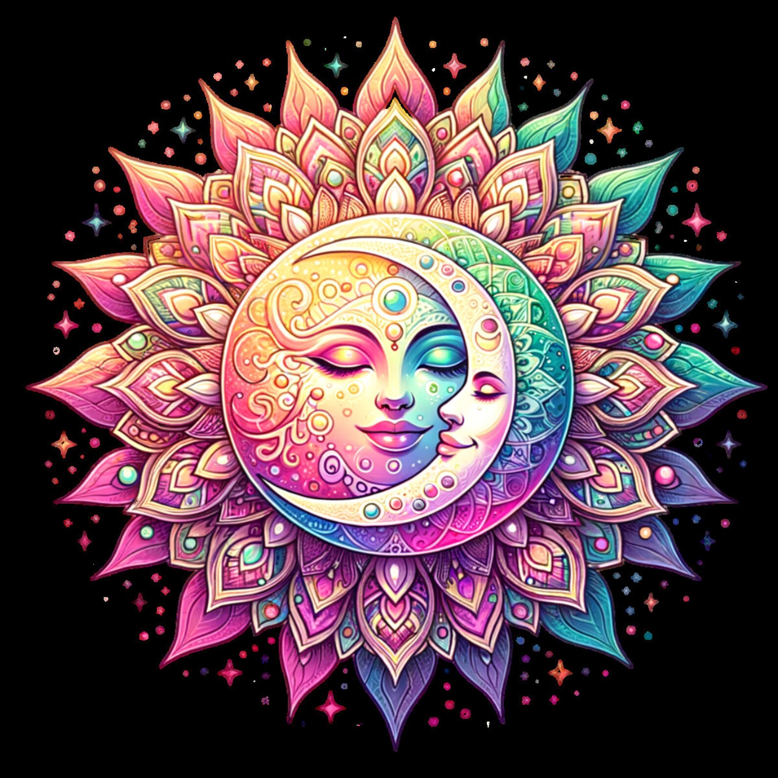 CLIPART Sun & Moon Bundle 2 Images Pngs Design Download Digital ...