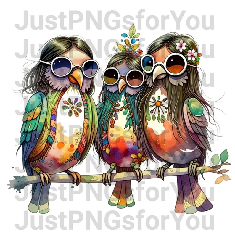 CLIPART - Birds - (3 Images) - Hippie - Hippy - Birds - Image Download ...