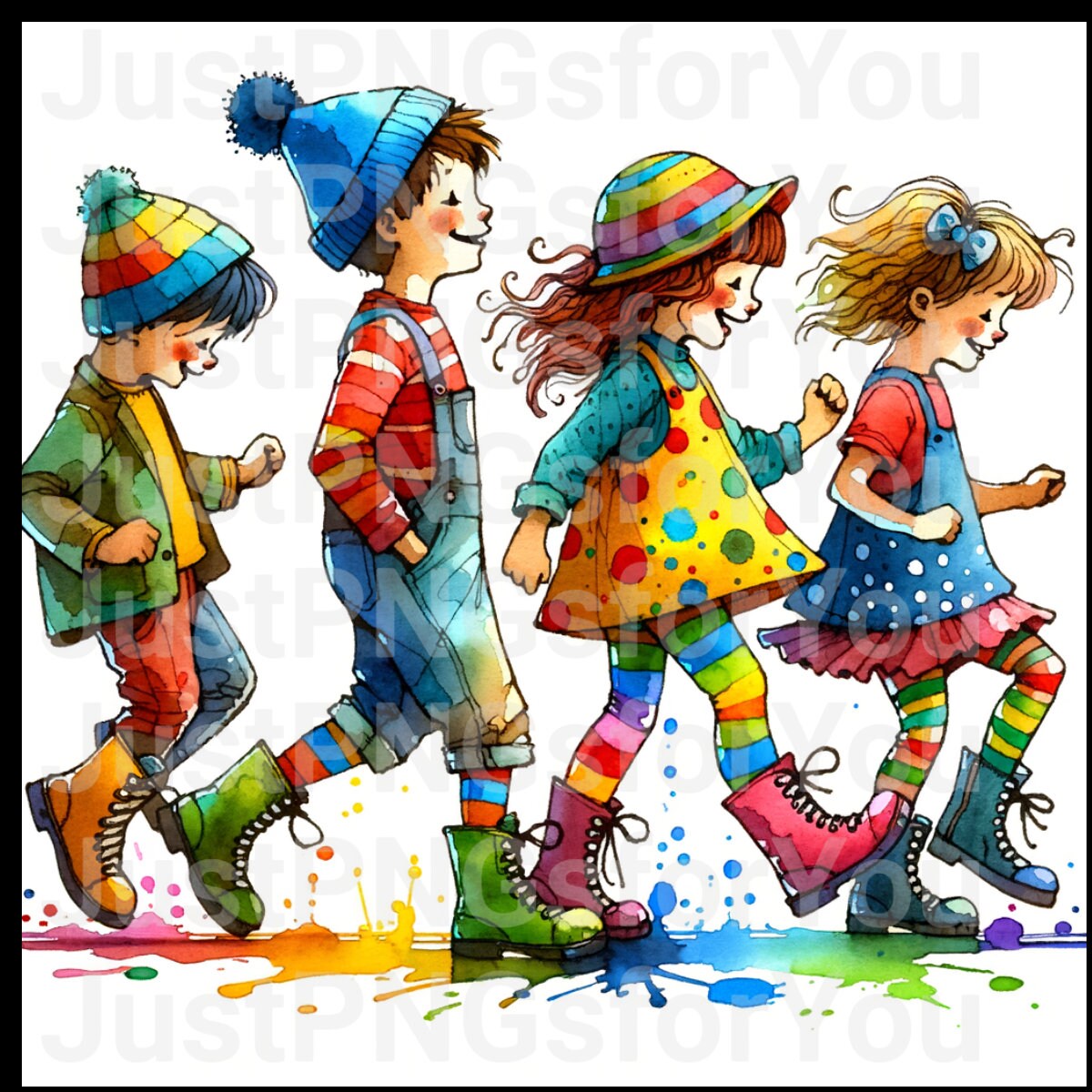 CLIPART - Kids Playing - Kids - Children - Quirky - (2 Images ...