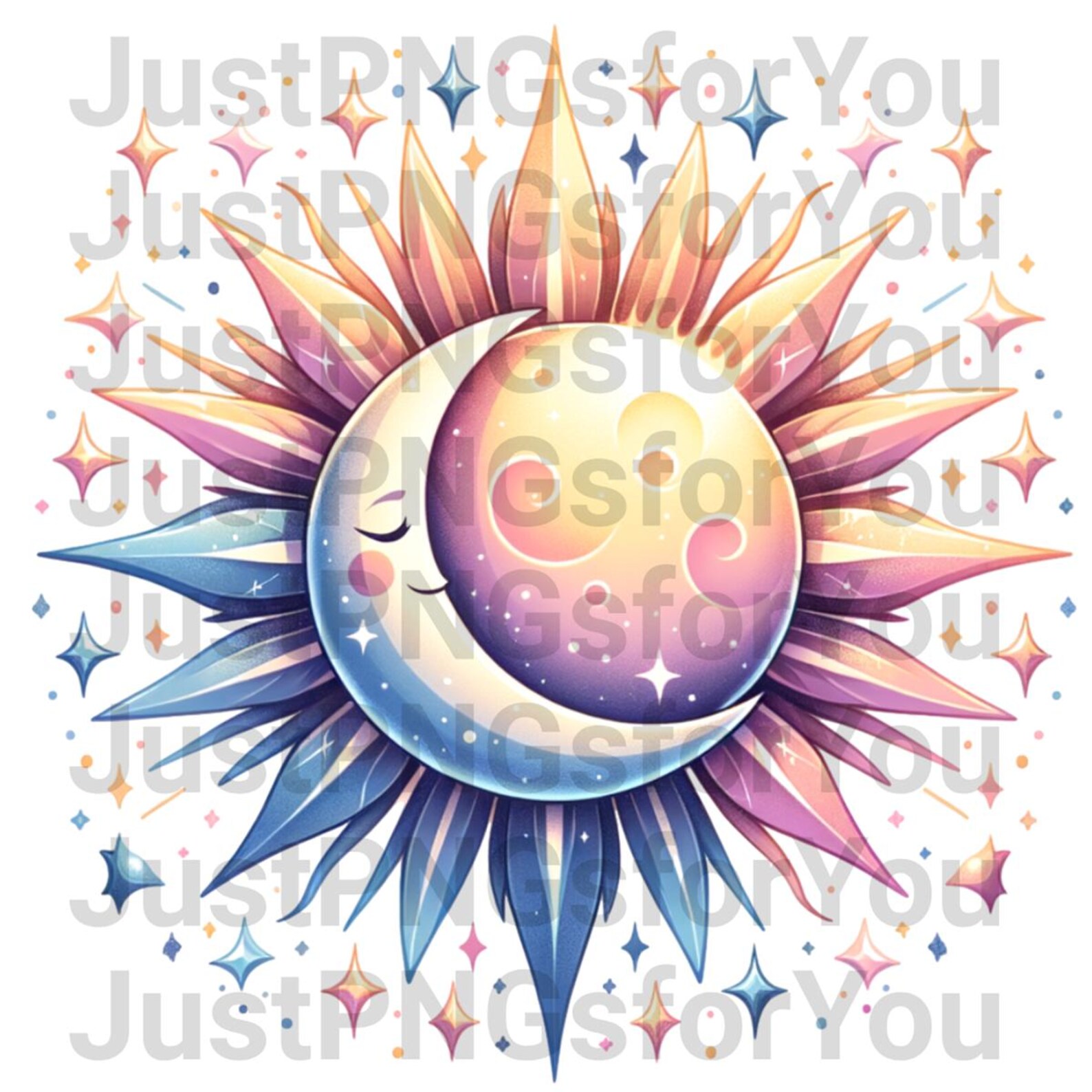 CLIPART - Sun & Moon Bundle (2 Images) - Pngs - Design Download ...