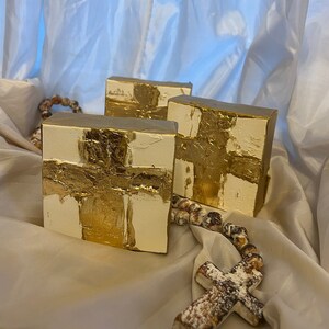 Gold Mini Cross Painting - Etsy