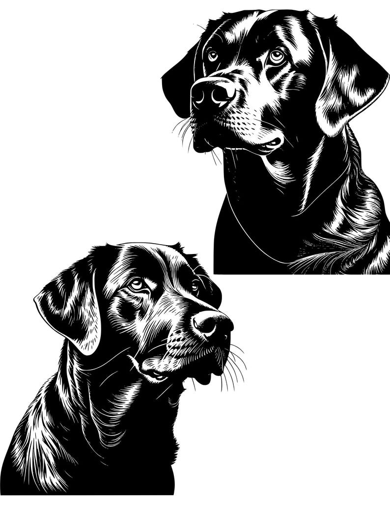 Labrador Dog Pyrography Template Bundle, Patterns for Wood Burning Art ...
