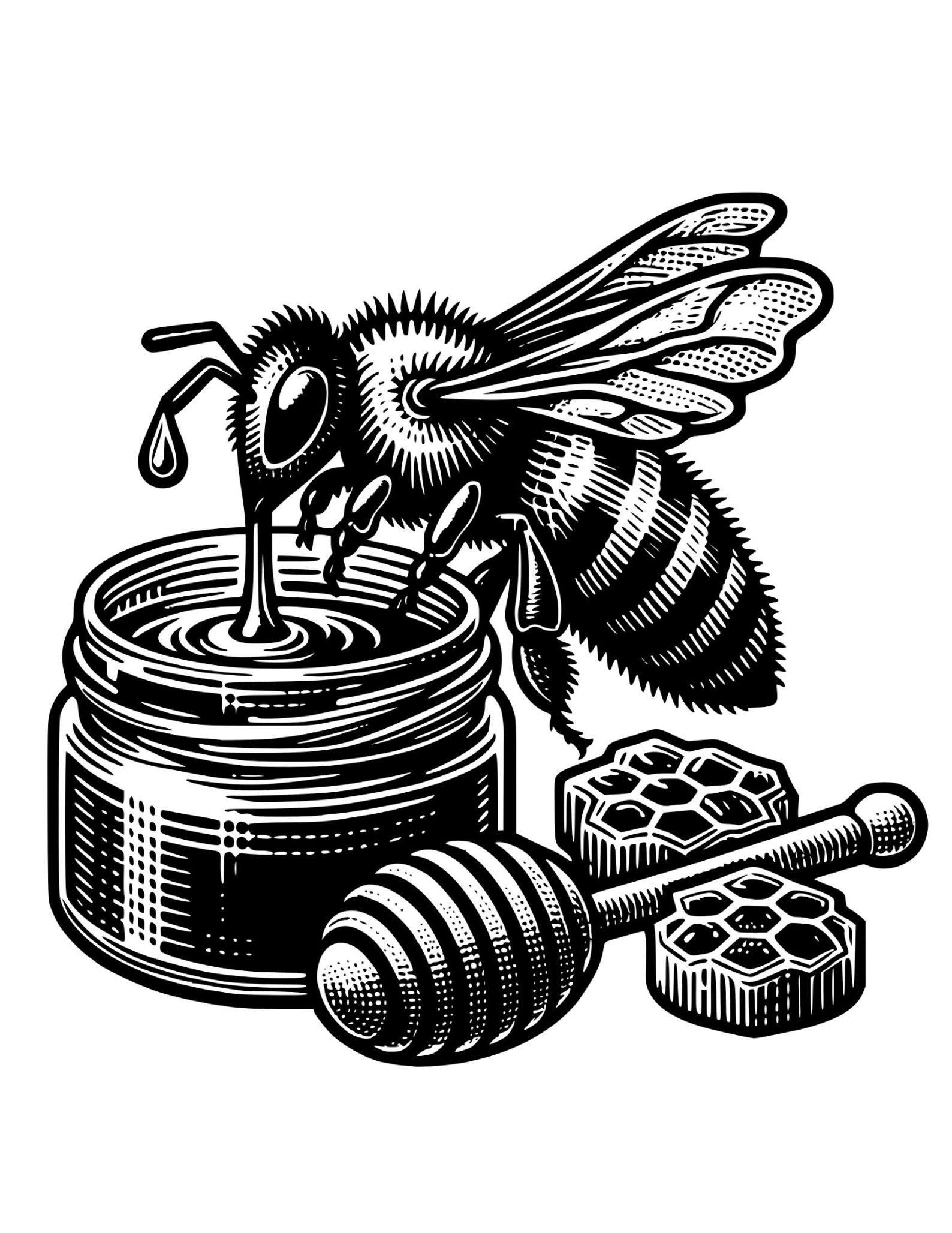 Bee Bundle Pyrography Template Bundle, 5 Bee Patterns Wood Burning Art ...